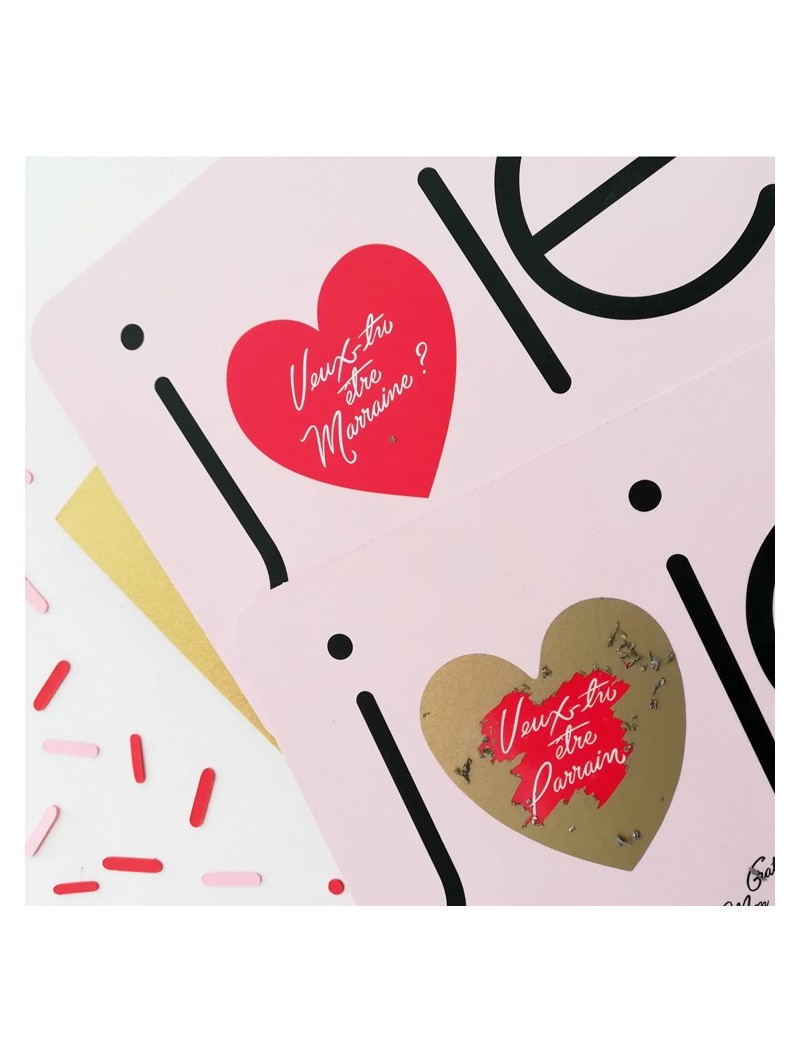 Carte à gratter veux-tu être ma marraine, demande de marraine