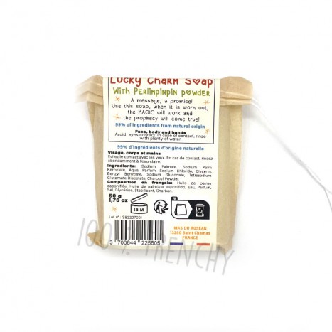 Small soap with perlimpinpin powder, Lucky soap