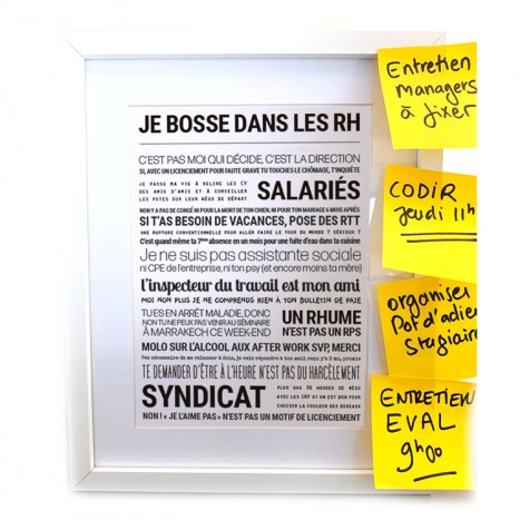 Je bosse dans les RH poster, special human resources gift