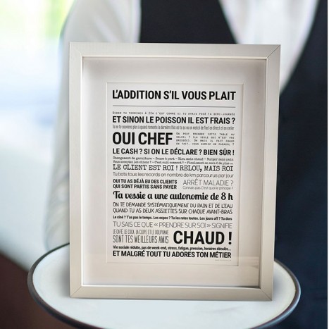Affiche Vis ma vie de restaurateur, cadeau pour un serveur ou barman